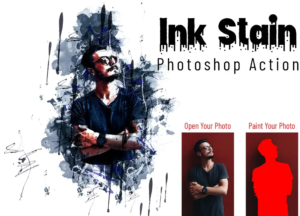 Ink Stain Photoshop Action Free Download