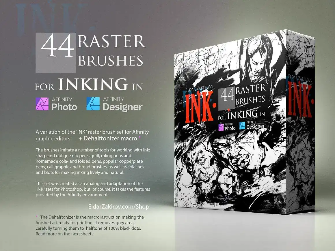 INK. Affinity Photo inking brush set Free Download
