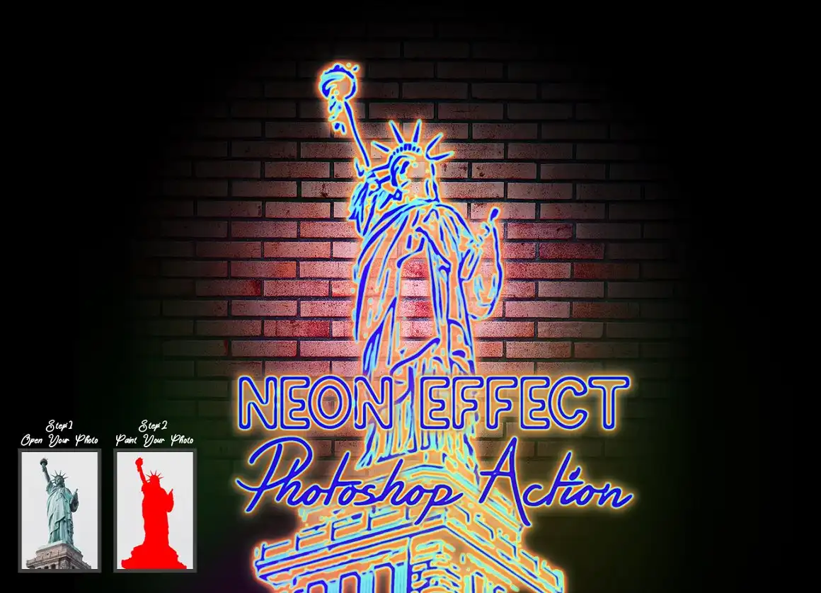 Free Download Neon Effect Photoshop Action