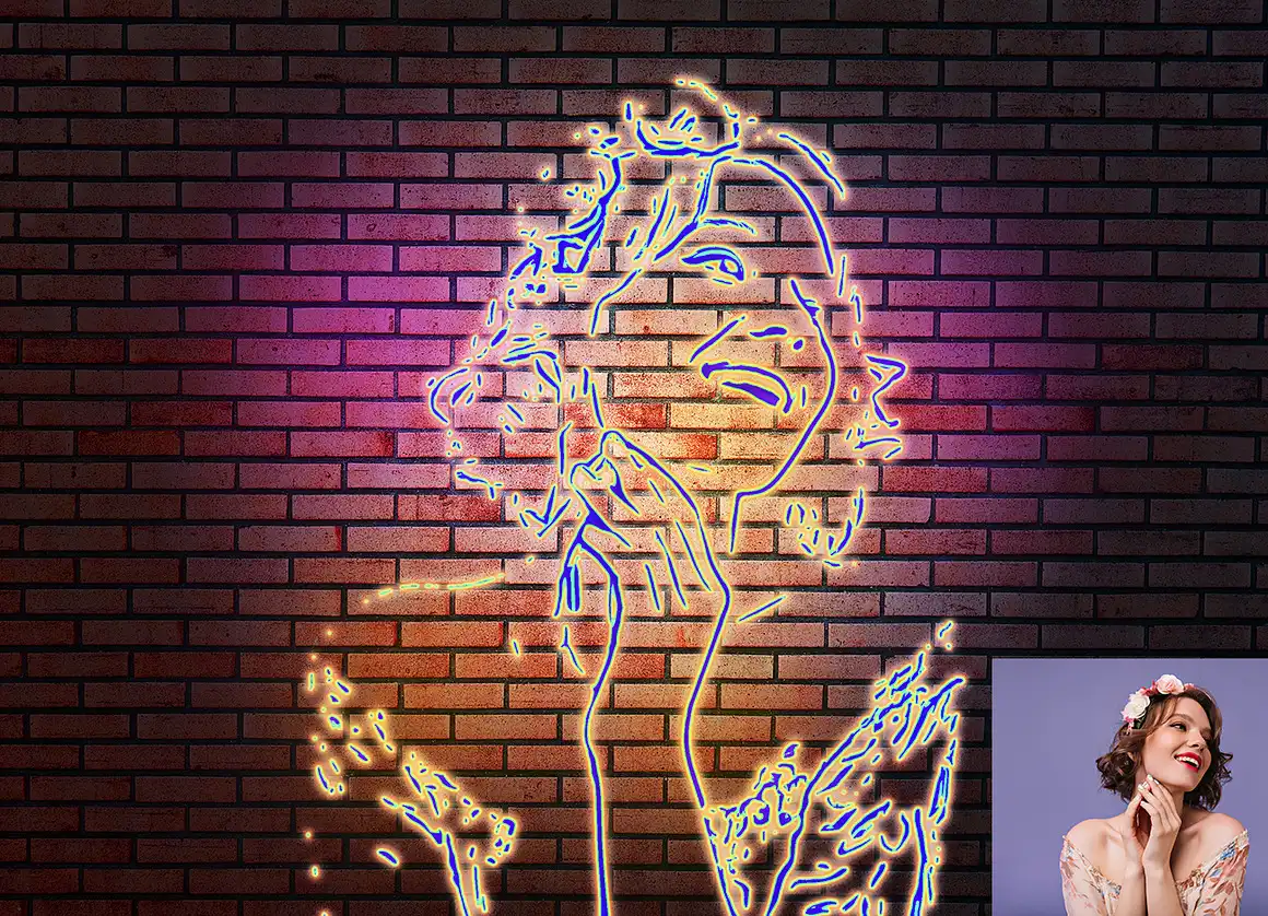 Free Download Neon Effect Photoshop Action