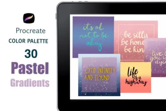 Pastel Gradient Procreate Color Palette Free Download