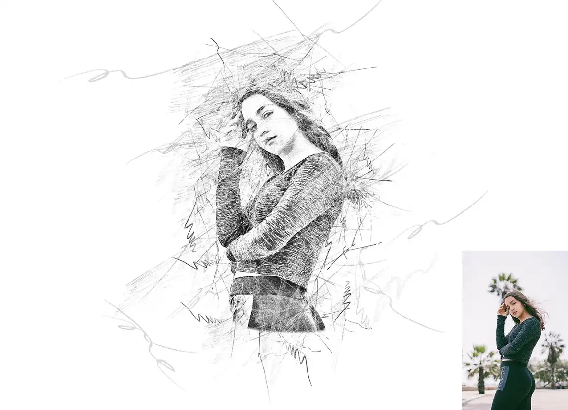 Pen Sketch Effect Photoshop Action Free Download