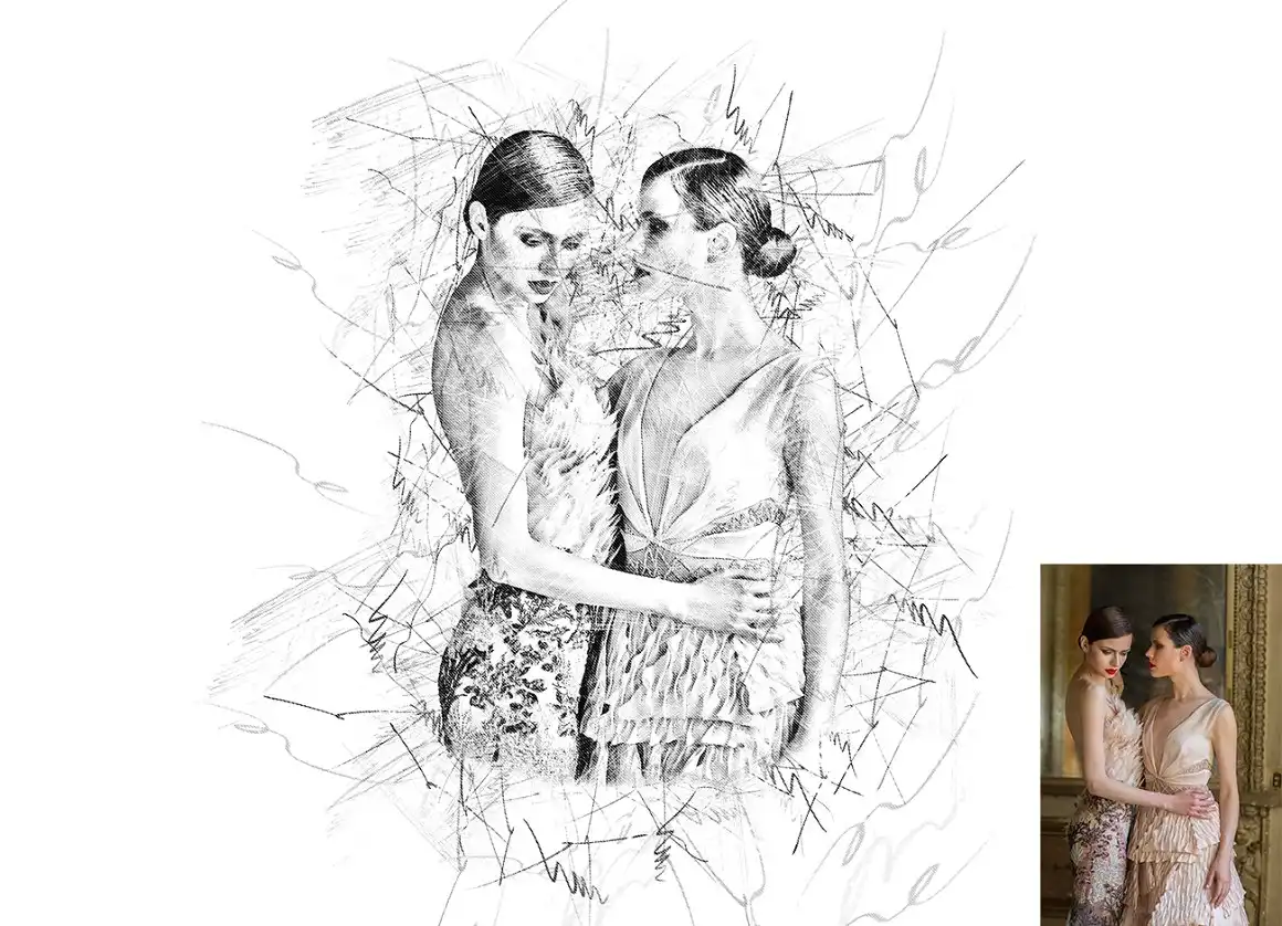 Pen Sketch Effect Photoshop Action Free Download