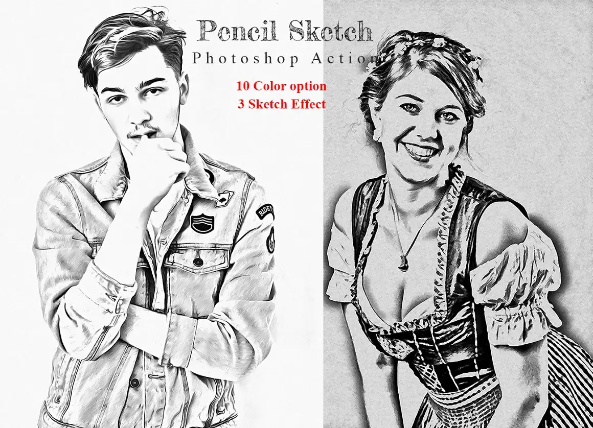 Pencil Sketch Photoshop Action - 2 - Free Download