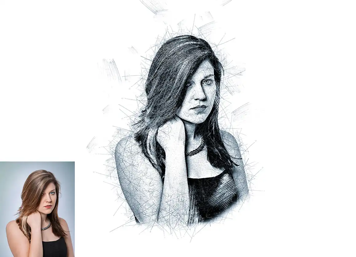 Perfect Sketch Photoshop Action - Brushes Pack