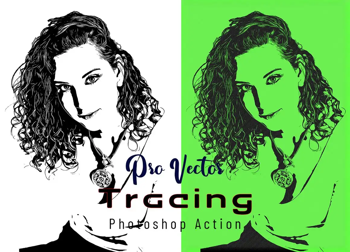 Pro Vector Tracing PS Action - Brushes Pack