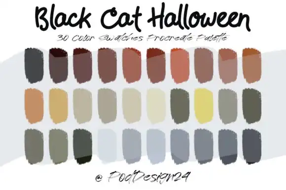 Procreate Color Palette Black Cat - Free Download