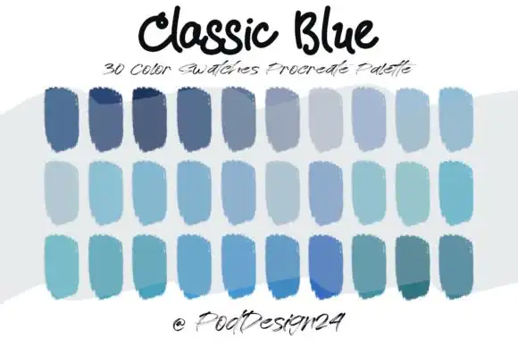 Procreate Color Palette Classic Blue - Free Download