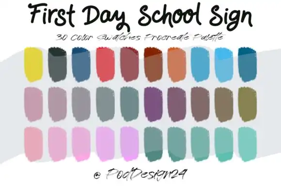 Procreate Color Palette First Day School - Free Download