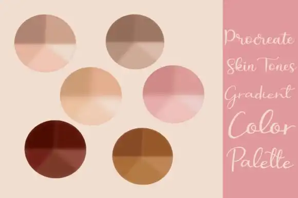 Procreate Gradient Skin Tone colors palettes - Brushes Pack