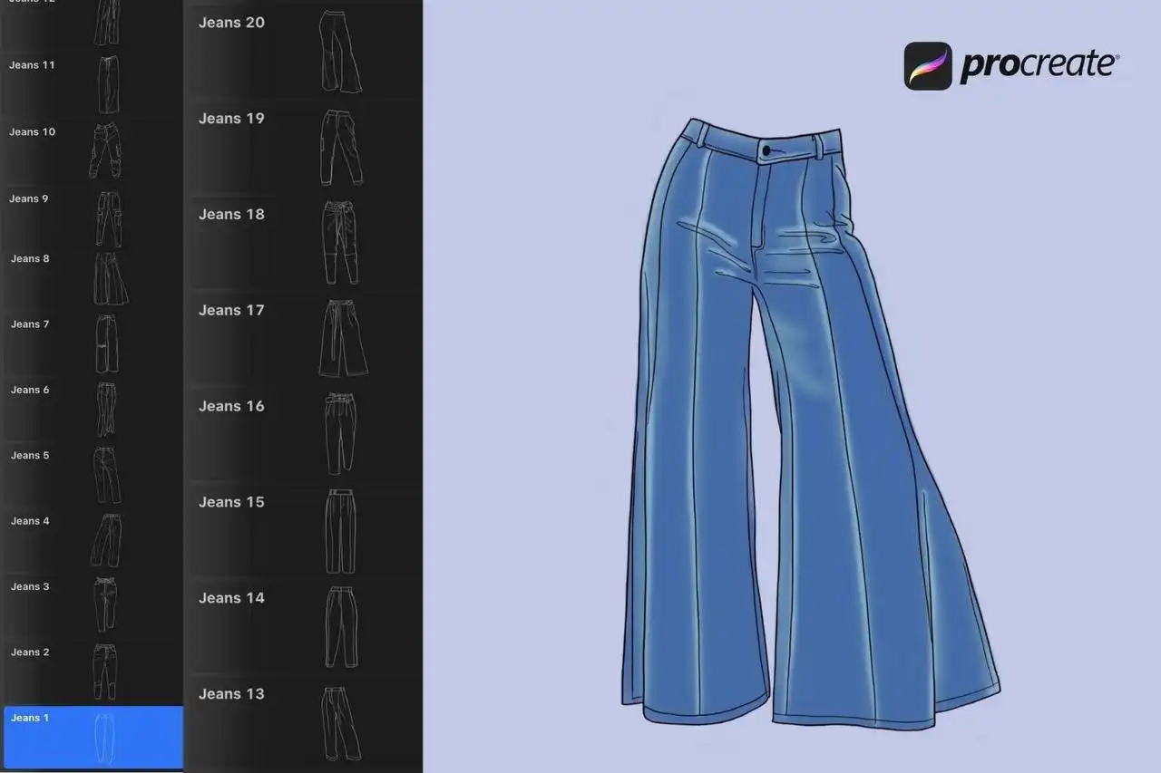 Procreate Pants Stamps Procreate Brush Clothes Free Download