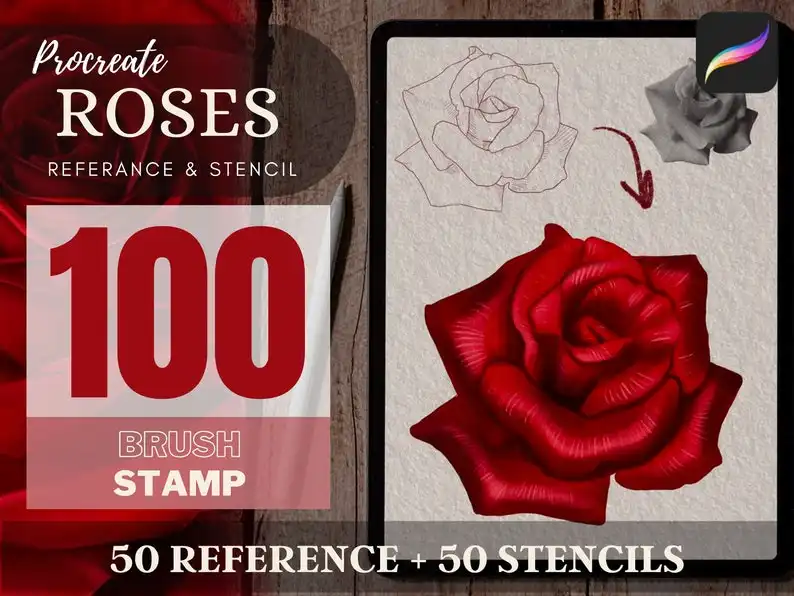 Realistic Roses Procreate brushes Free Download