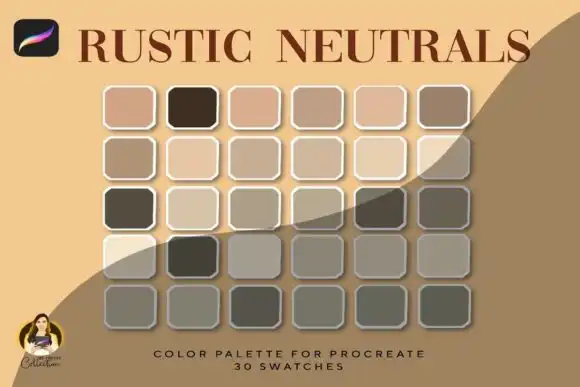 Rustic Neutrals Procreate Color Palette - Brushes Pack