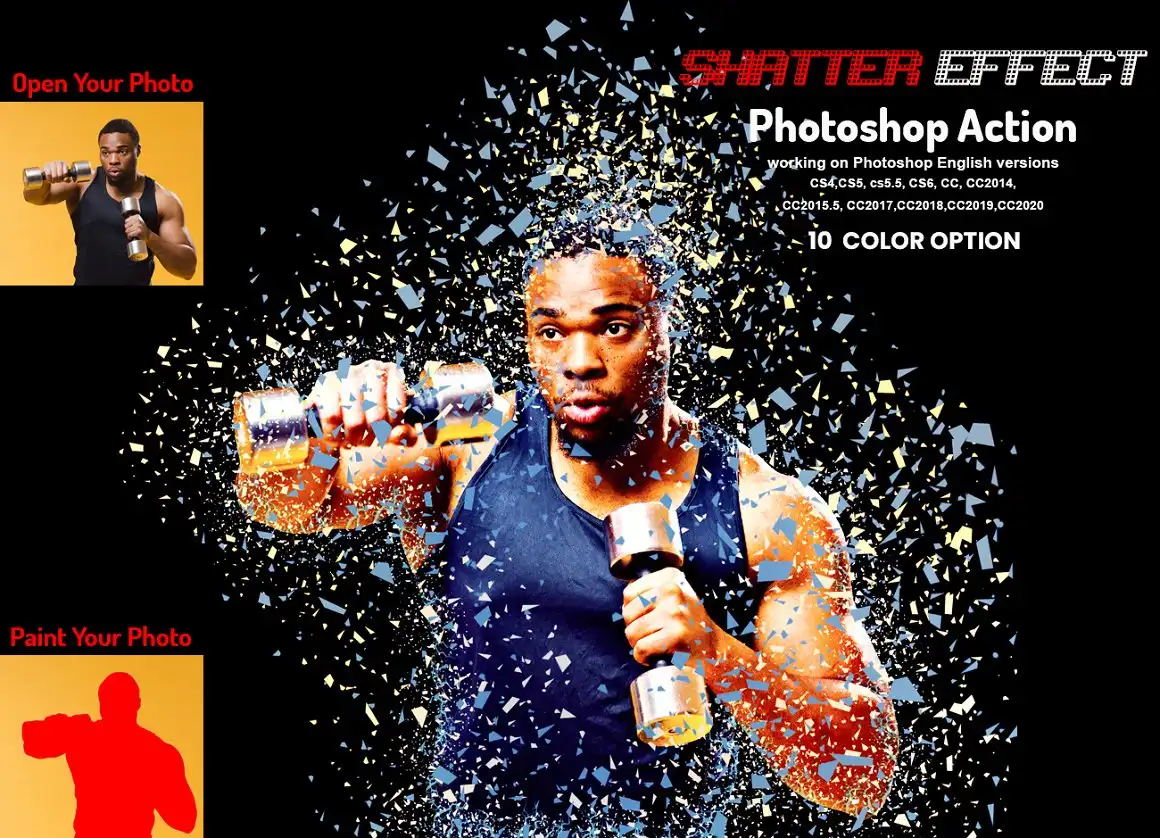 Shatter Effect Photoshop Action - Free Download