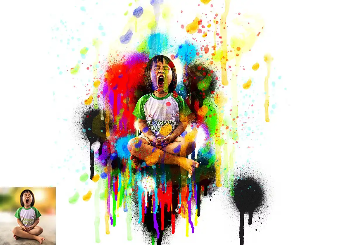 Spray Paint Drip Photoshop Action - Free Download