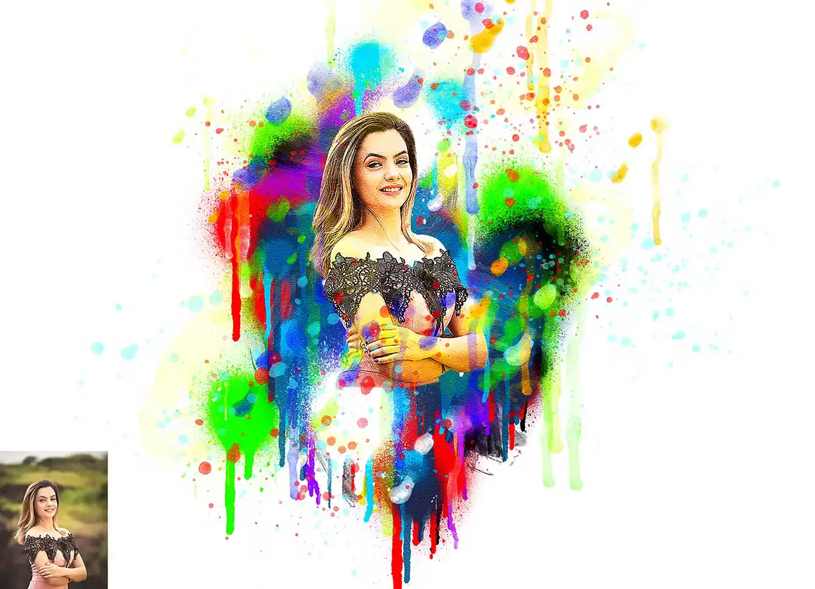 Spray Paint Drip Photoshop Action - Free Download