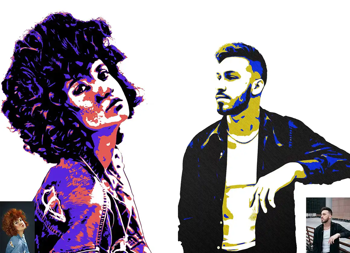 Vector Portrait Photoshop Action - Free Download