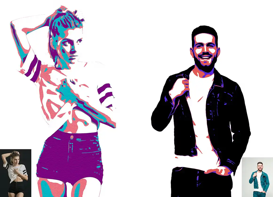 Vector Portrait Photoshop Action - Free Download