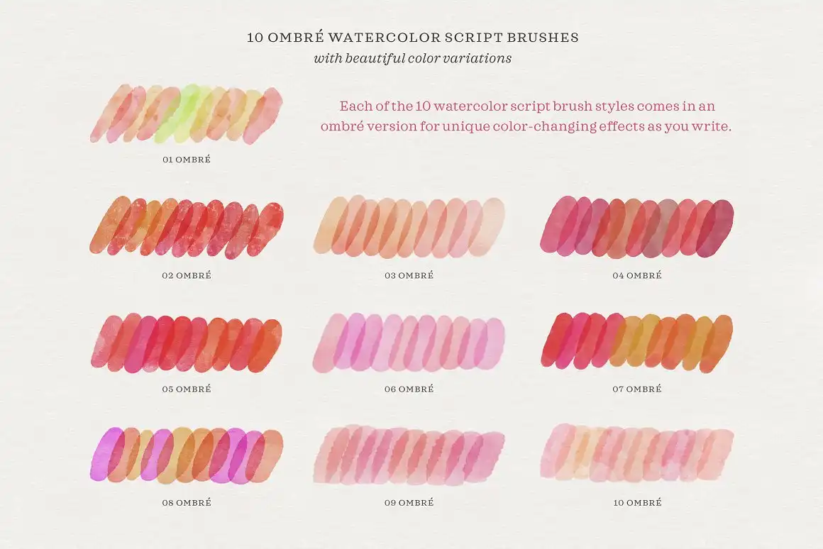 Watercolor Script Procreate Brushes Free Download