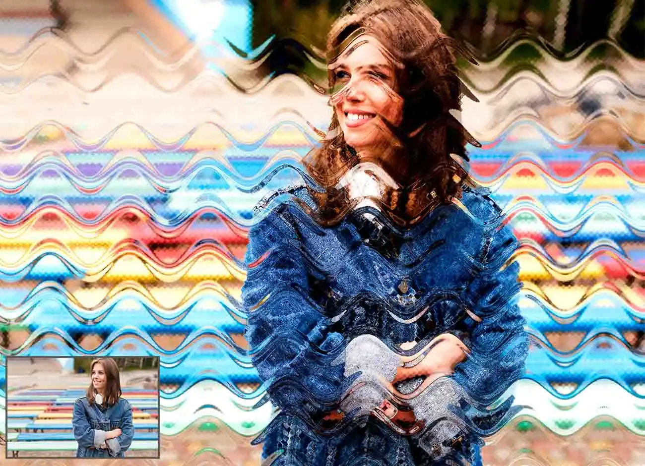 Wave Glass Effect Photoshop Action - Free Download