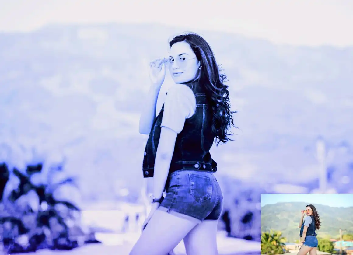 White Blue Color Effect Free Download