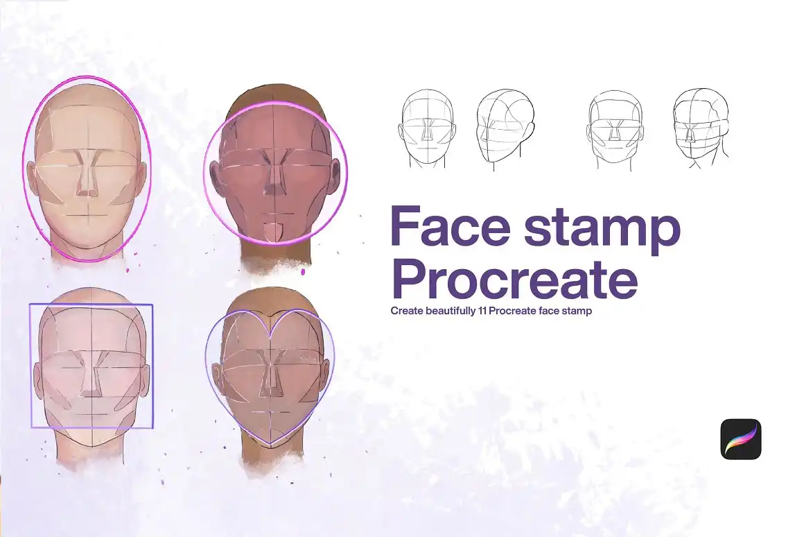 10 Face Stamps Procreate Free Download