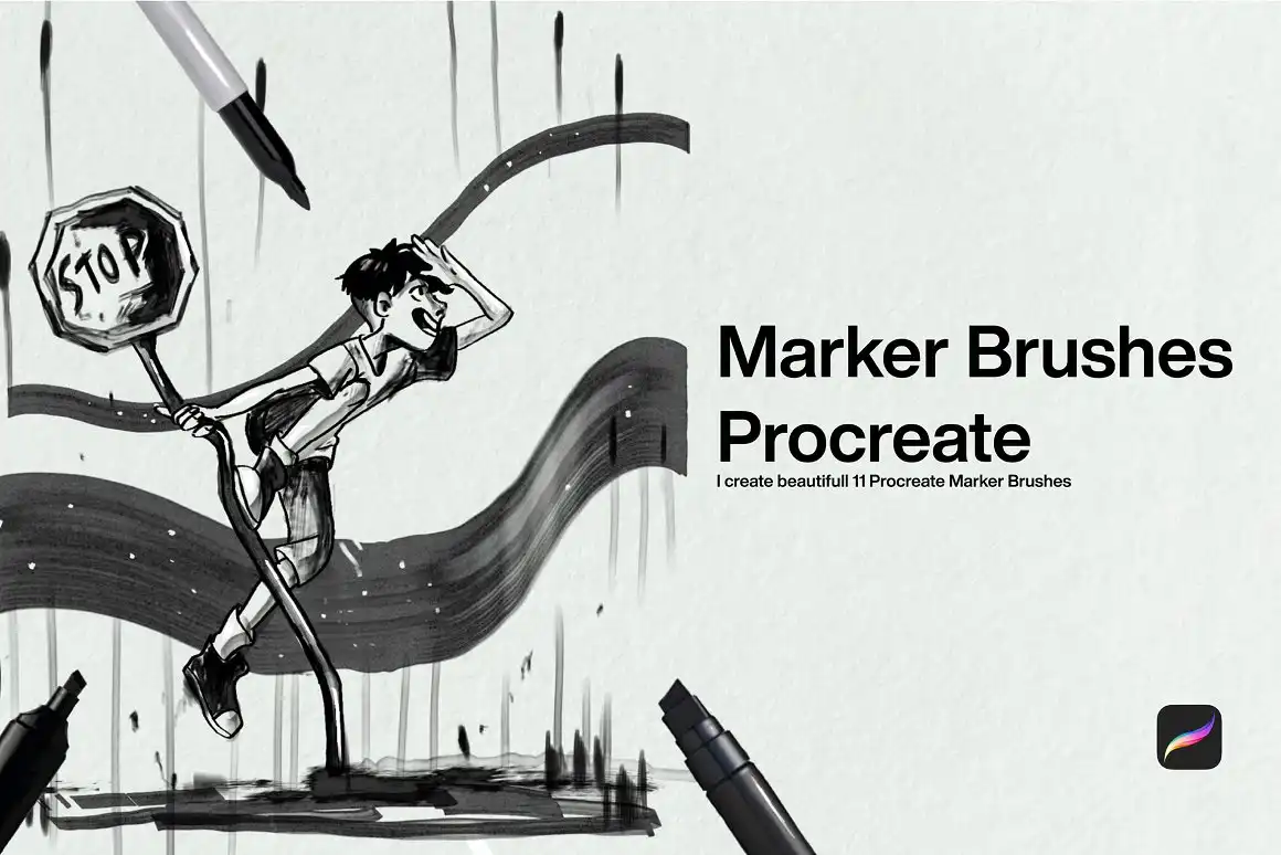 10 Marker Brushes Procreate Free Download