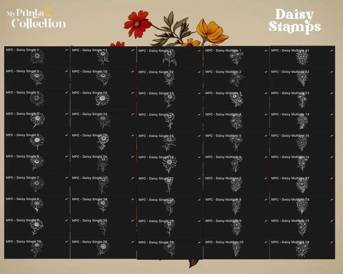 100+ Procreate Daisy Stamps Free Download