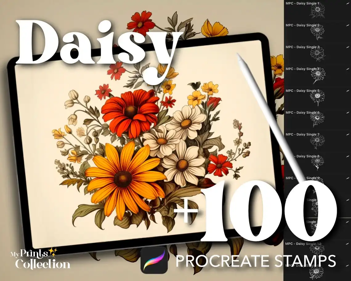 100+ Procreate Daisy Stamps Free Download