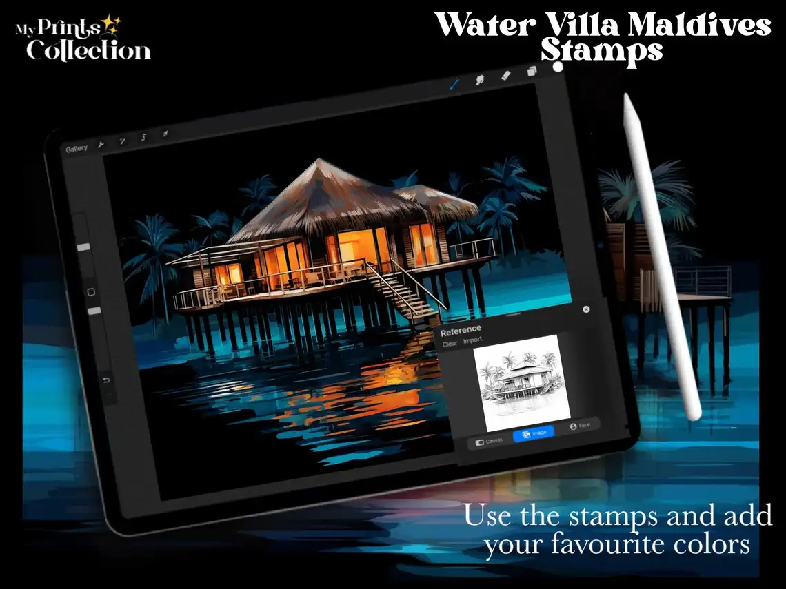 100+ Procreate Water Villa Maldives - Brushes Pack