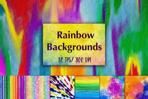 12 Colorful Rainbow Abstract Backgrounds Free Download