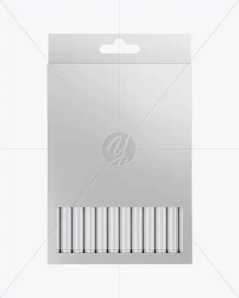 12x Markers Carton Box Mockup - Front View Free Download