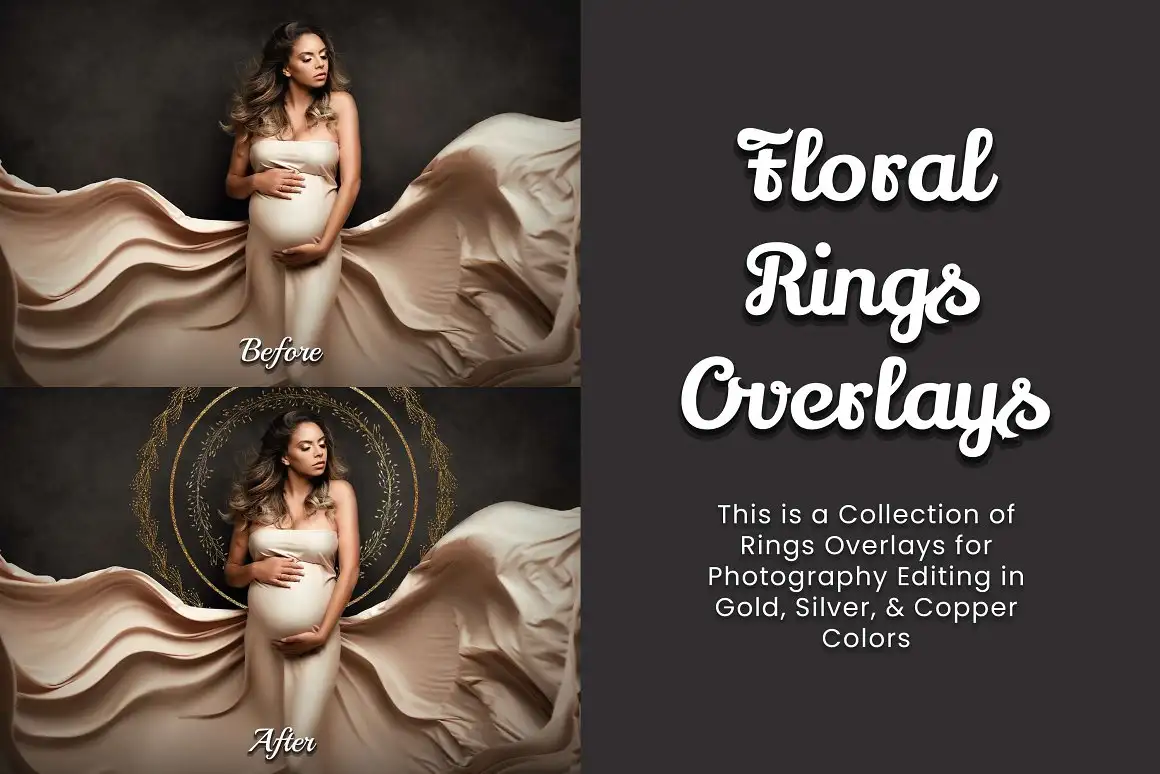 135 Floral Ring Photoshop Overlays Free Download