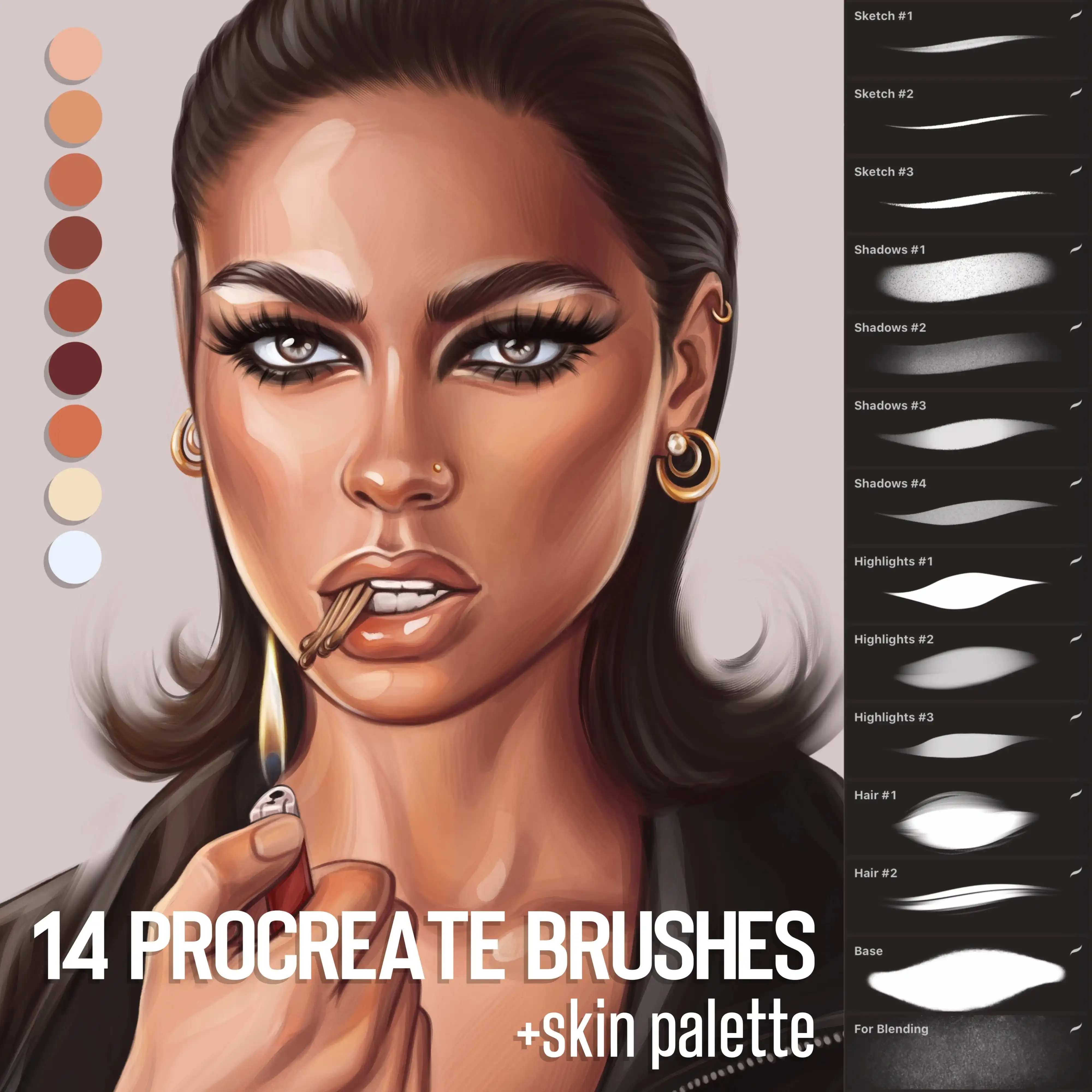 14 BRUSHES for Procreate app - Free Download