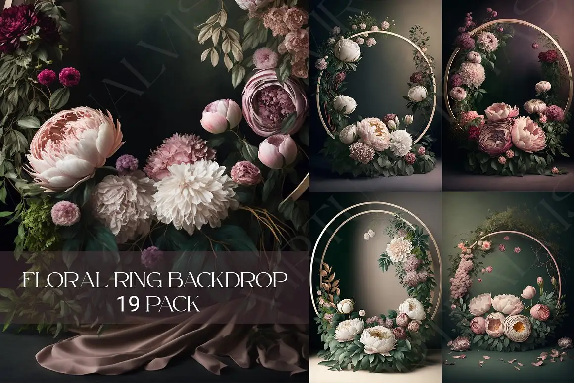 19 Floral Ring Backdrop Overlays Free Download
