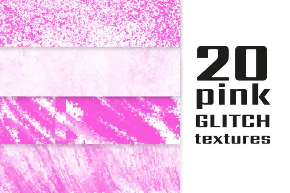 20 Pink Glitch Textures Backgrounds Set Free Download
