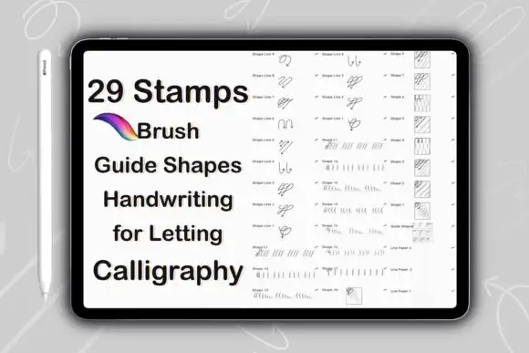29 Shape Guide Handwriting for Lettering - Brushes Pack