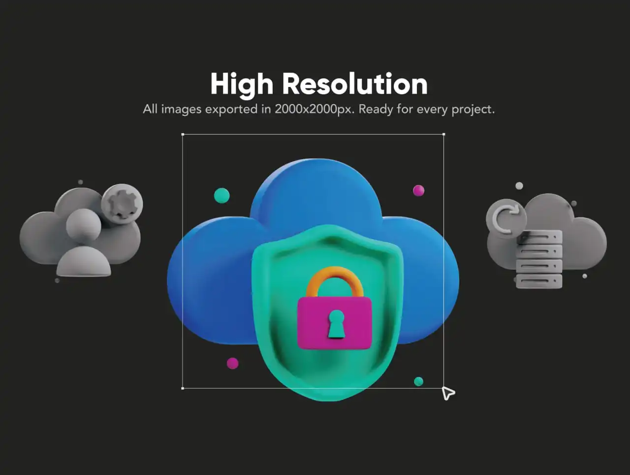 30 3D Cloud Computing Icons Free Download