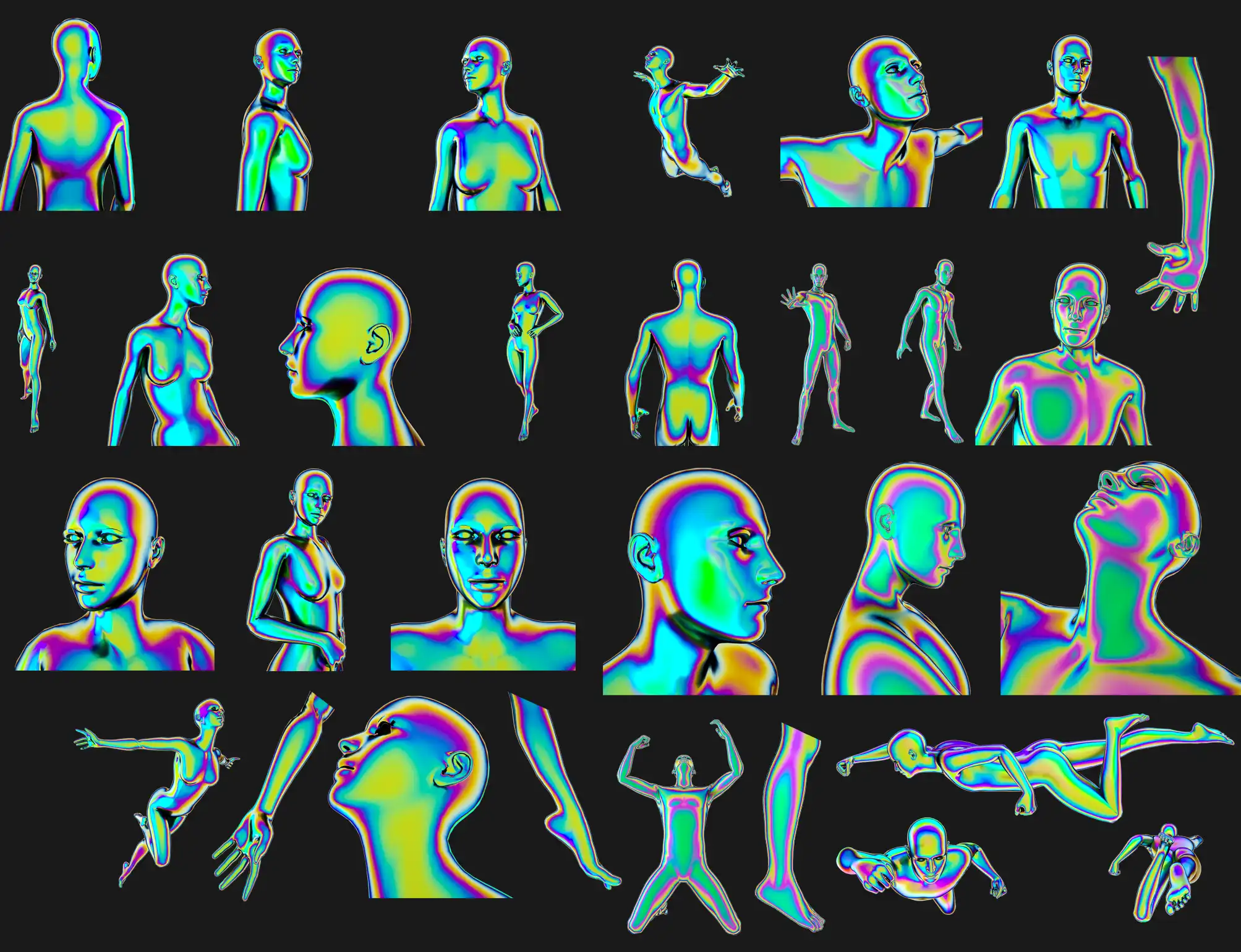 3D Humans PNG - Iridescent Free Download