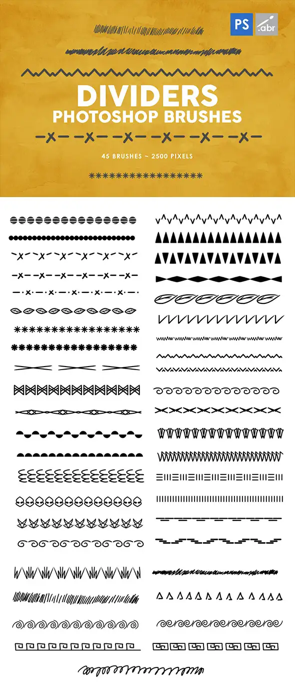 45 Dividers Photoshop Brushes Vol. 2 Free Download