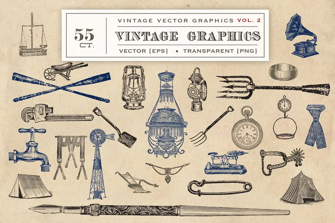 55 Vintage Vector Graphics Free Download