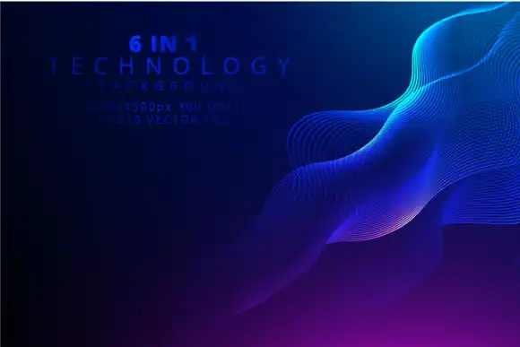 6 in 1 Wide Screen Technology Background - Brushes Pack