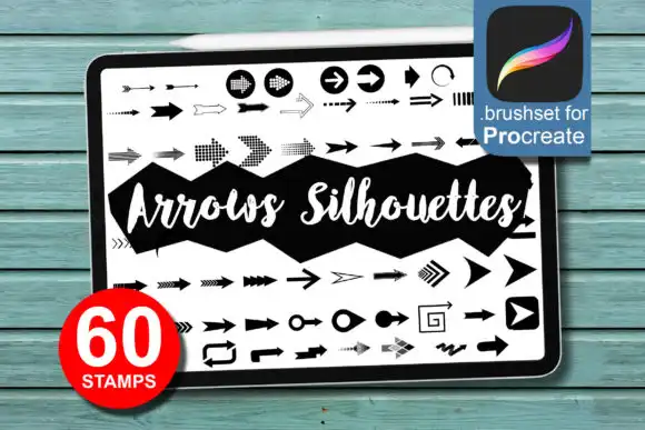60 Arrow Set, Brushes for Procreate - Brushes Pack