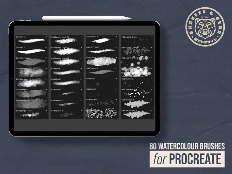 80 Watercolor Procreate Brushes - Free Download