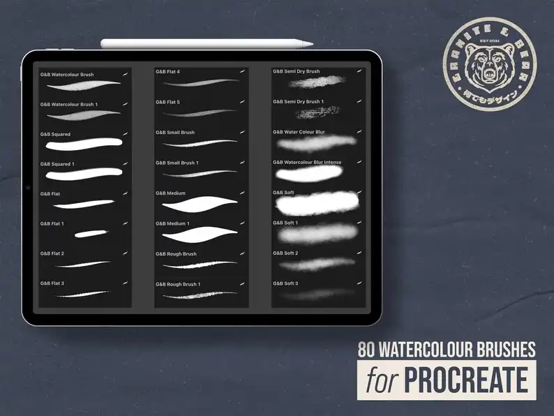80 Watercolor Procreate Brushes - Free Download
