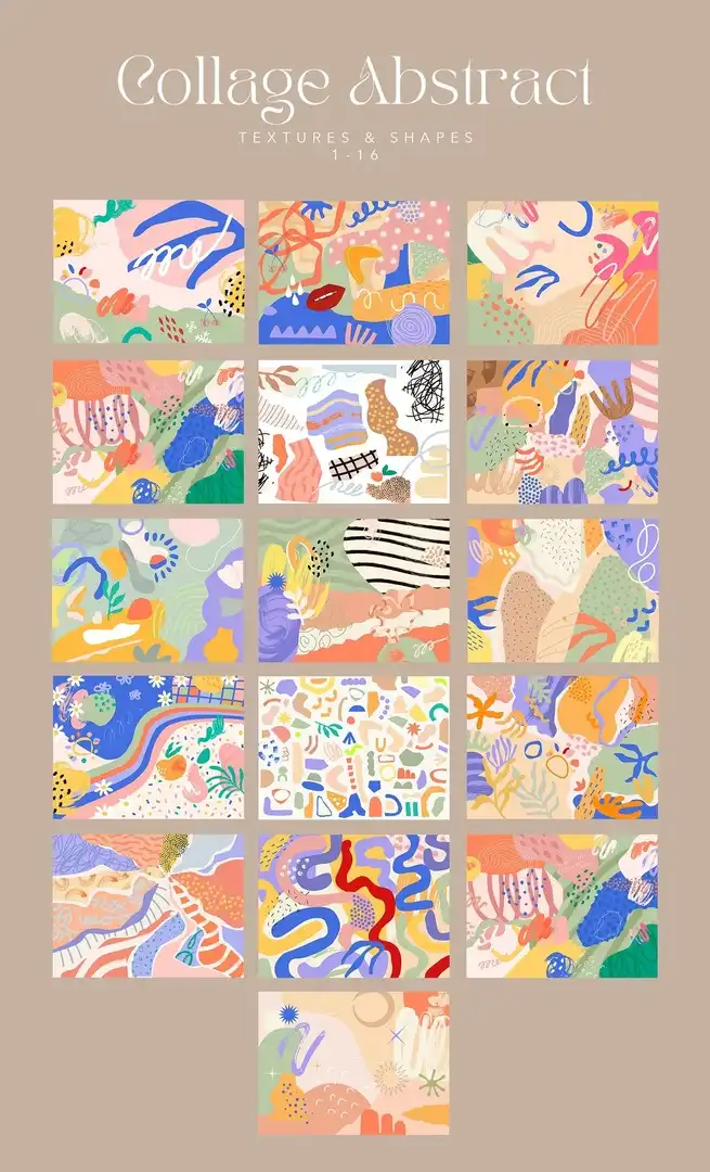 Abstract Collage Cutout Shapes Free Download