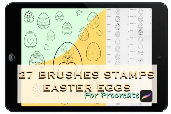 Brush Stamps Easter Eggs for Procreate - Free Download