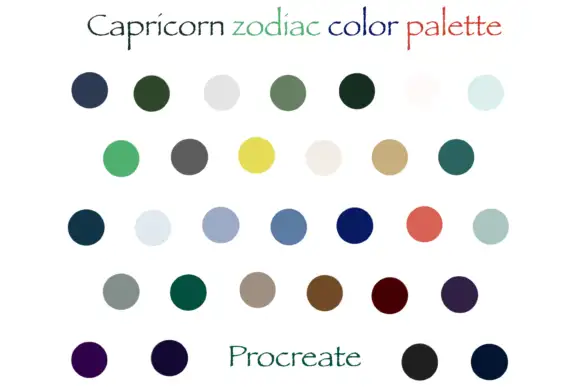 Capricorn Zodiac Color Palette Procreate Free Download