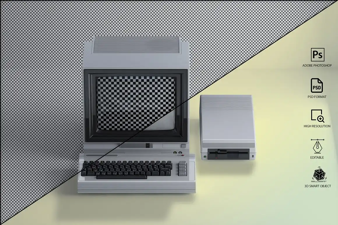 Commodore 64 Old pc Mockup Free Download