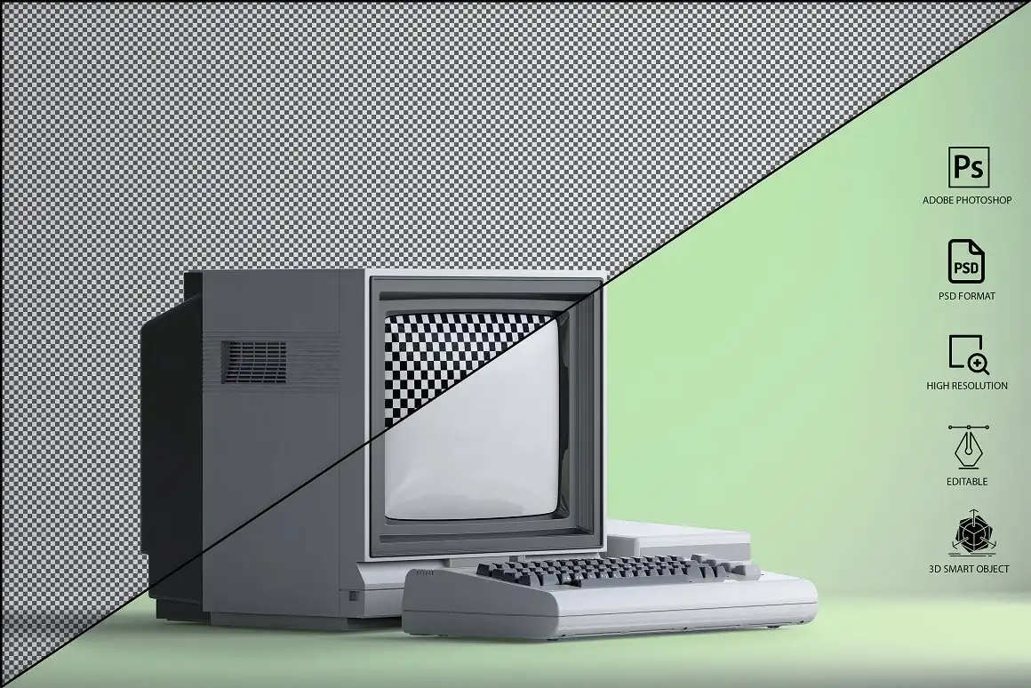 Commodore 64 Old pc Mockup Free Download